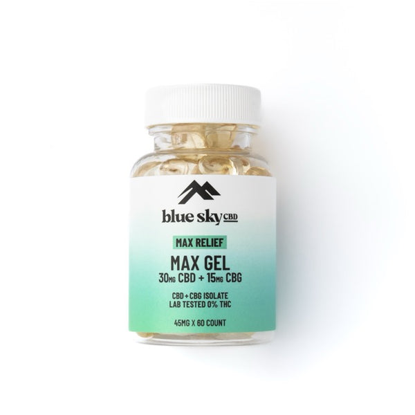 Max Relief Gels - 60 Capsules | Blue Sky CBD | Amrita Nutrition