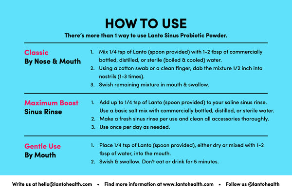 Lanto Sinus Probiotic Powder - 15g | Lanto Health | Amrita Nutrition