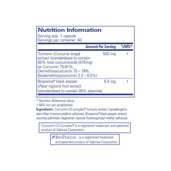 Curcumin 500 with Bioperine - Pure Encapsulations | Amrita Nutrition