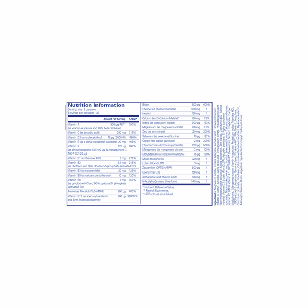 PureGenomics UltraMultivitamin - Pure Encapsulations | Amrita Nutrition
